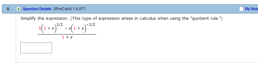 Simplify Expression Quotient Rule