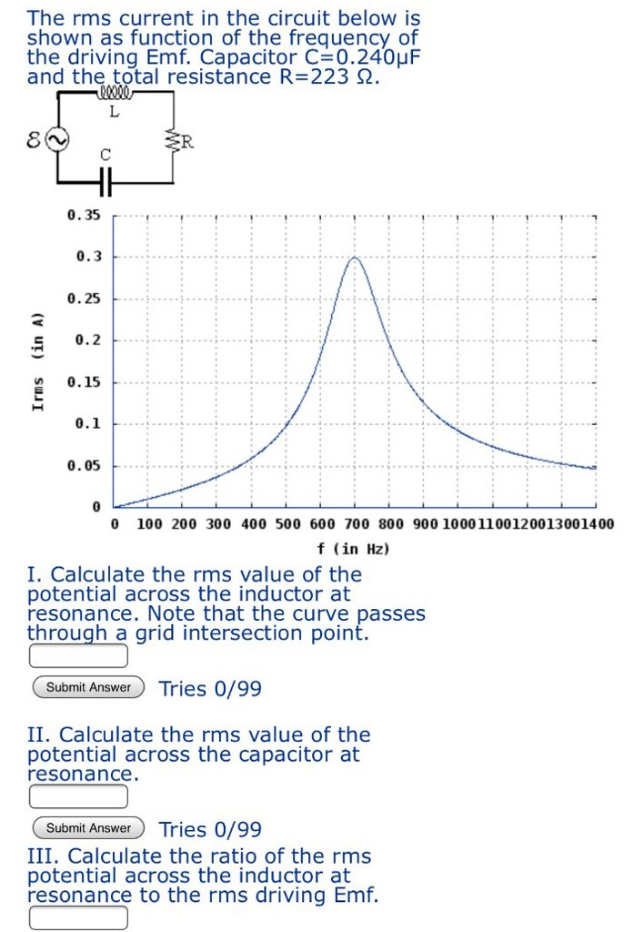 Solved The rms current in the circuit below is shown as | Chegg.com