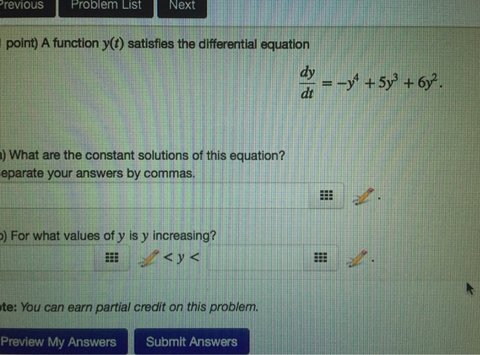Solved A function y(t) satisfies the differential equation | Chegg.com