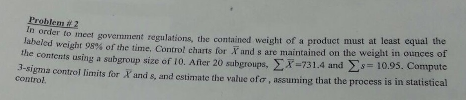 Solved Problem #2In order to meet government regulations, | Chegg.com