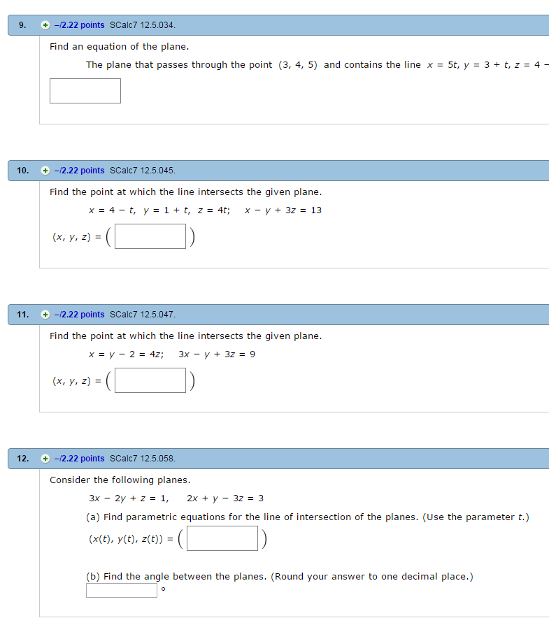 Solved Find an equation of the plane. The plane that passes | Chegg.com