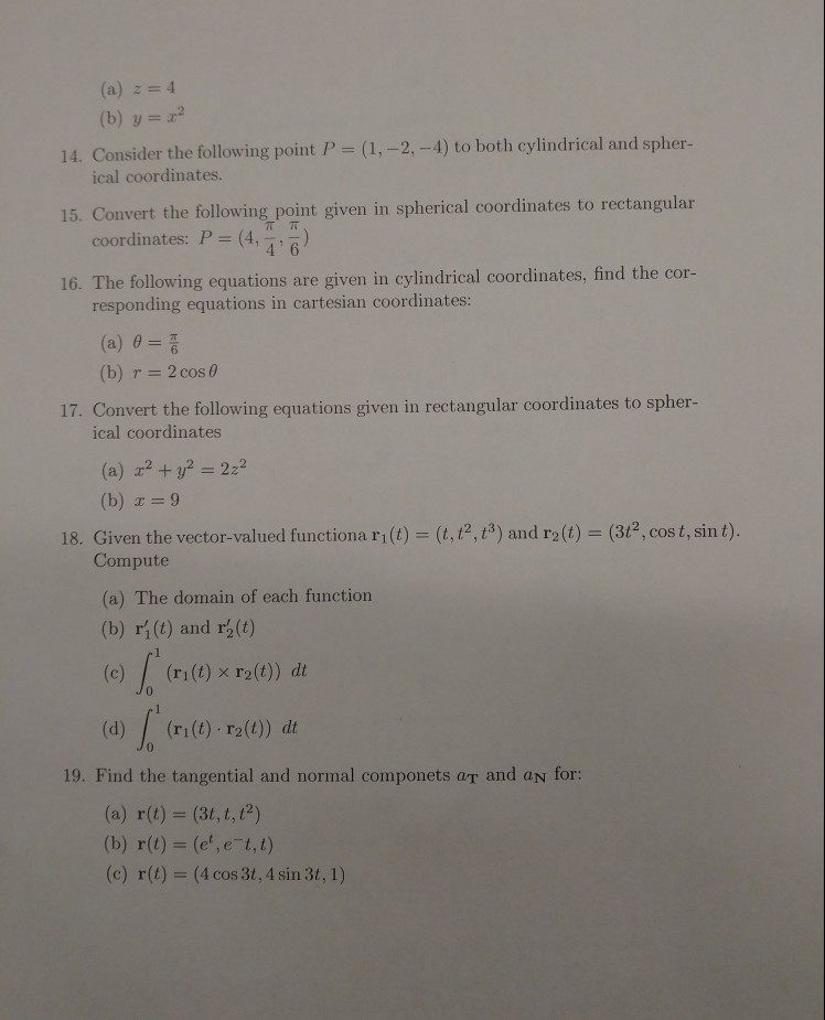 Solved Need help with this calculus 3 review, along with | Chegg.com