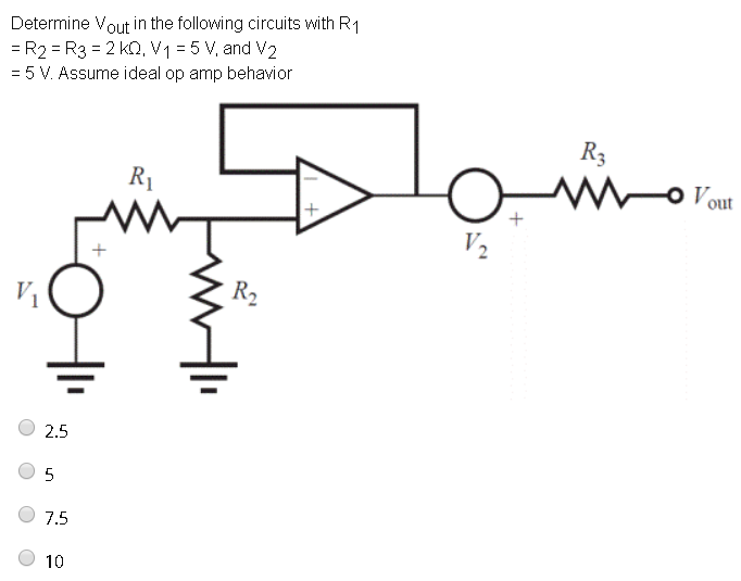 Solved Determine Vout in the following circuits with R1 = 5 | Chegg.com