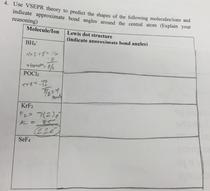 Solved Use VSEPR theory to predict the shapes of the | Chegg.com
