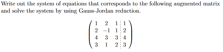 Solved Write out system of equations that corresponds to the | Chegg.com