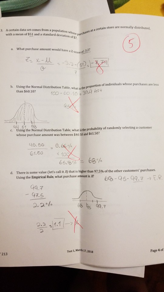 Solved certain store are normally distributed, A certain | Chegg.com