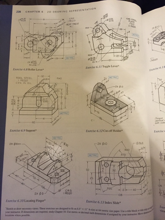 Solved 2D DRAWING REPRESENTATION cRS HEAT TREAT 228 CHAPTER | Chegg.com