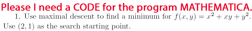 Please I need a CODE for the program MATHEMATICA x2 | Chegg.com