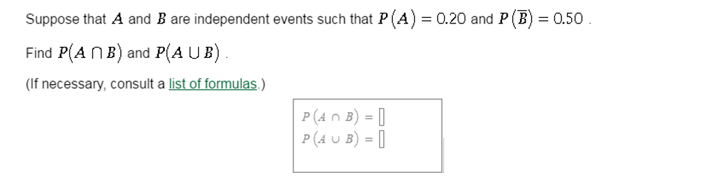 Solved Suppose that A and B are independent events such that | Chegg.com