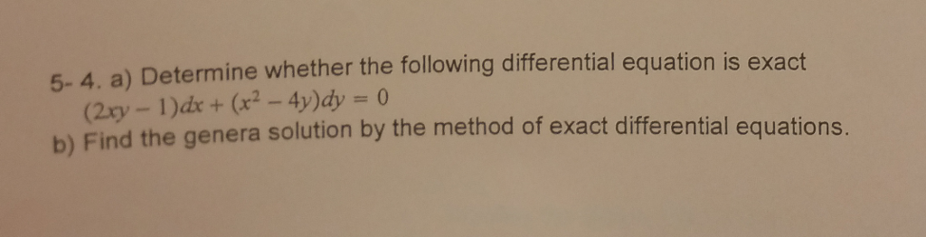 Solved Determine whether the following differential equation | Chegg.com