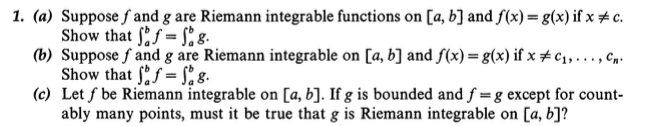 Solved 1. (a) Suppose f and g are Riemann integrable | Chegg.com