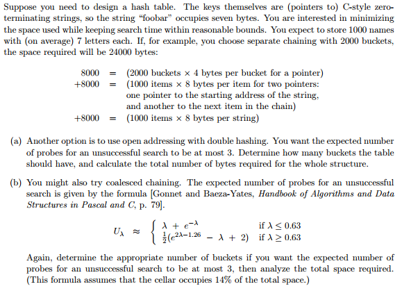 Solved Suppose you need to design a hash table. The keys | Chegg.com