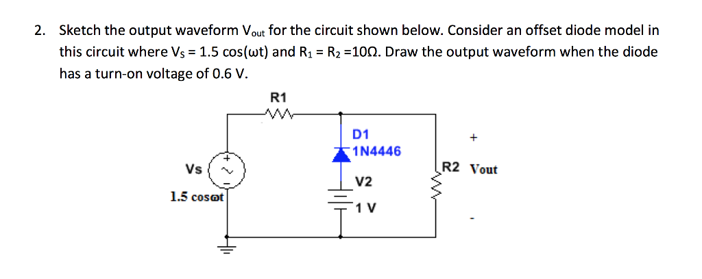 Solved Sketch the output waveform Vout for the circuit shown | Chegg.com