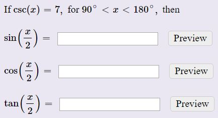 Solved If csc (x) = 7, for 90 degree