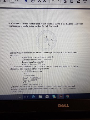 Consider a "reverse" tubular grain design as shown in | Chegg.com