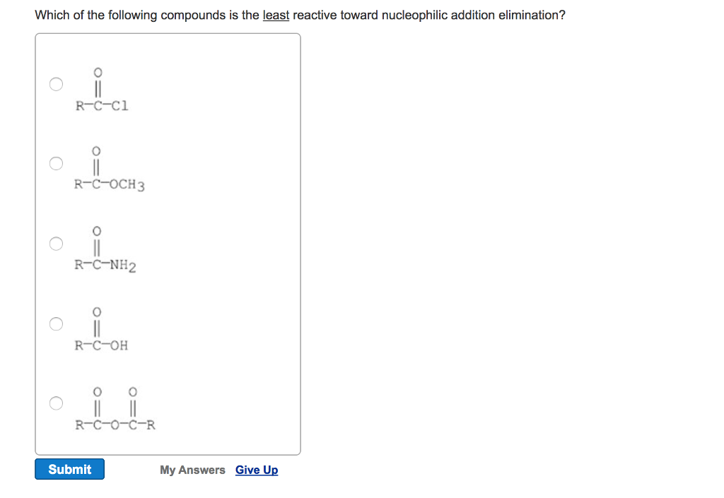 Solved Which of the following compounds is the least | Chegg.com