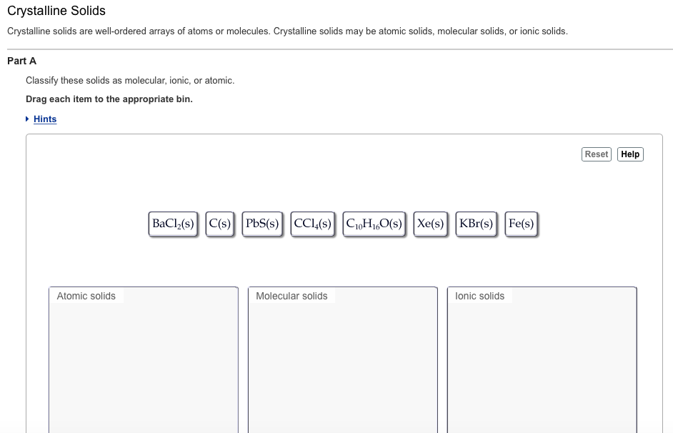 Solved Crystalline Solids Crystalline solids are | Chegg.com