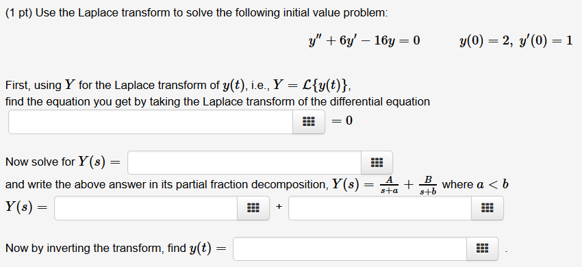 Solved Use the Laplace transform to solve the following | Chegg.com