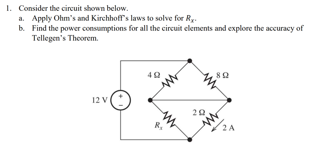 Solved Consider the circuit shown below. Apply Ohm's and | Chegg.com