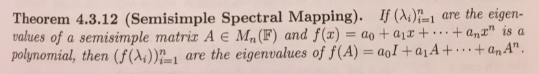 Solved Theorem 4.3.12 (Semisimple Spectral Mapping)· If | Chegg.com
