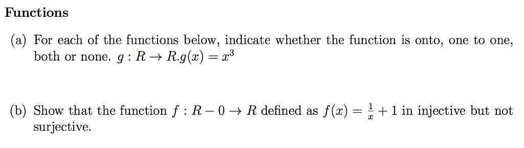 Solved Functions (a) For each of the functions below, | Chegg.com
