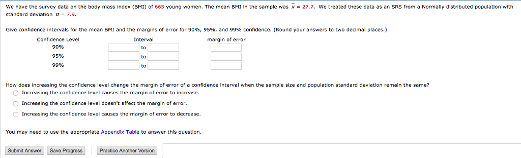 Solved We have the survey data on the body mass index (BMI) | Chegg.com