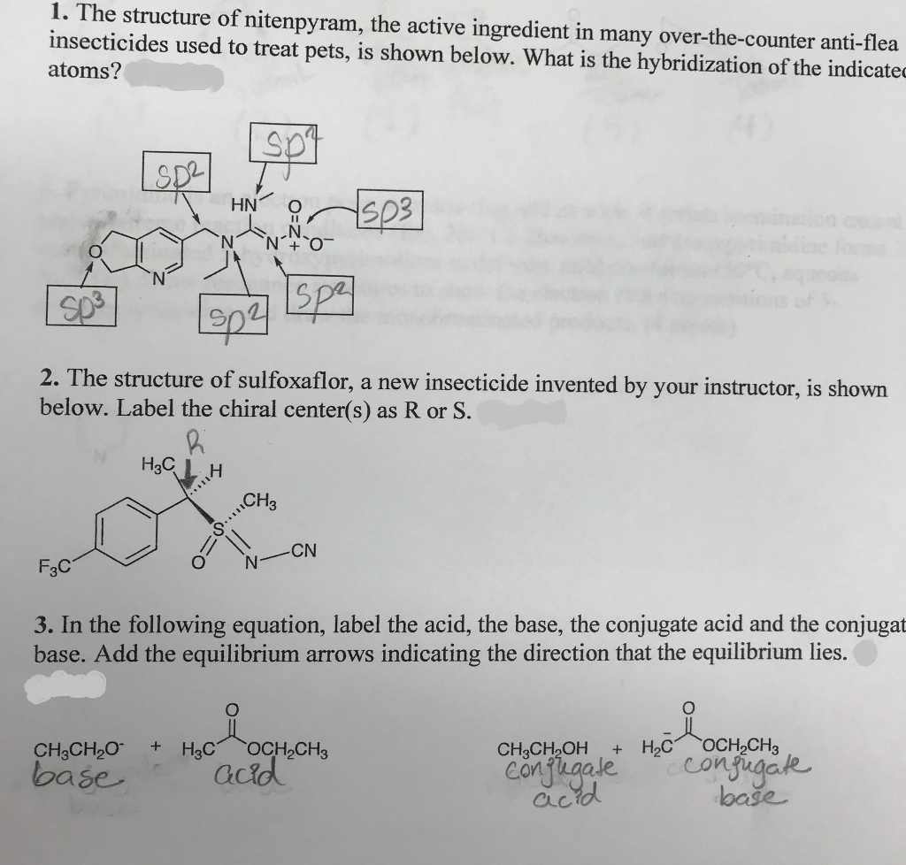 Solved 1. The structure of nitenpyram, the active ingredient | Chegg.com