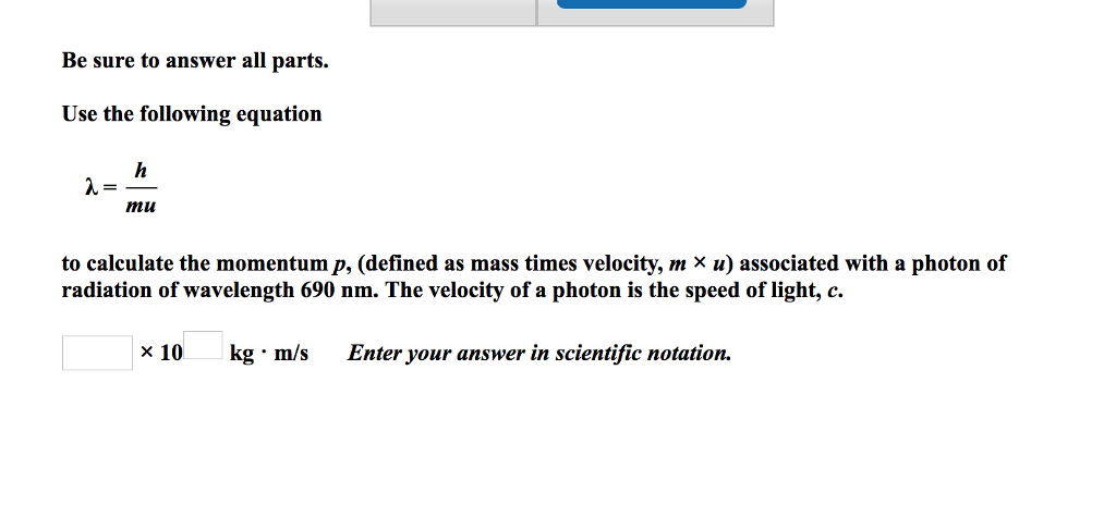 Solved Be sure to answer all parts. Use the following | Chegg.com