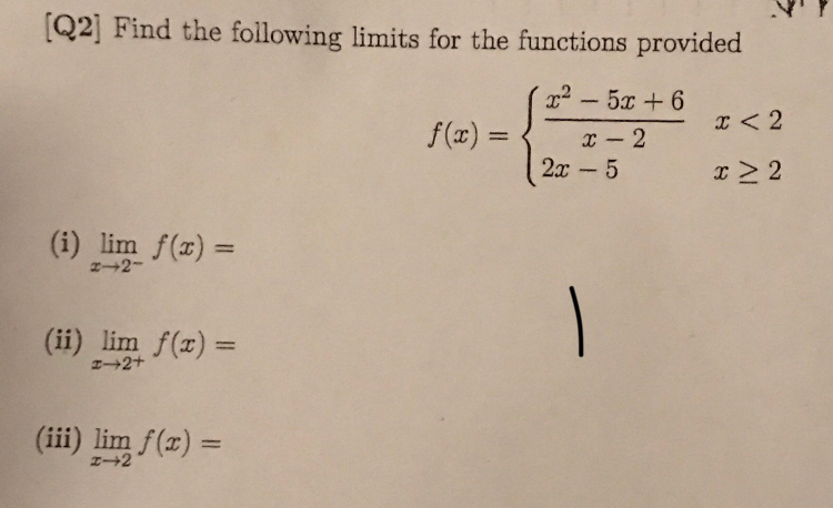 Solved [Q2j Find the following limits for the functions | Chegg.com