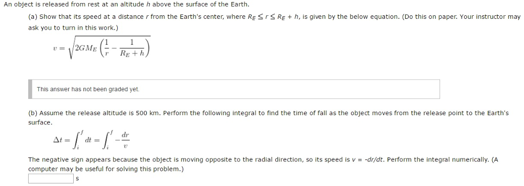 Solved An object is released from rest at an altitude h | Chegg.com