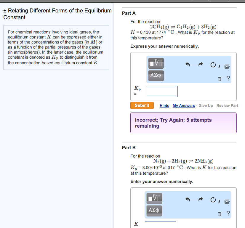Solved Relating Different Forms of the Equilibrium Constant | Chegg.com