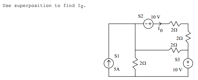 Solved Use superposition to find I0. | Chegg.com