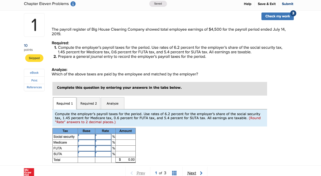 Solved Chapter Eleven Problems Help Save & Exit Submit Saved | Chegg.com