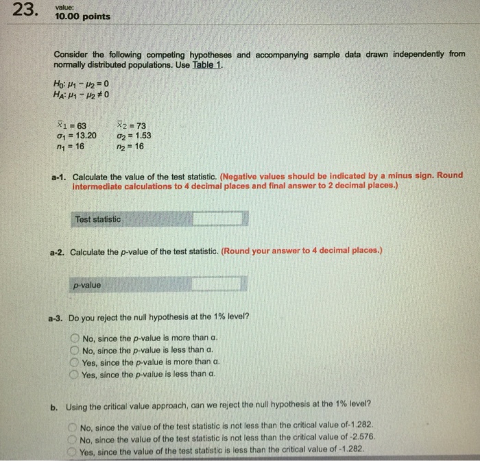 Solved Consider the following competing hypotheses and | Chegg.com Solved Consider the following competing hypotheses and | Chegg.com