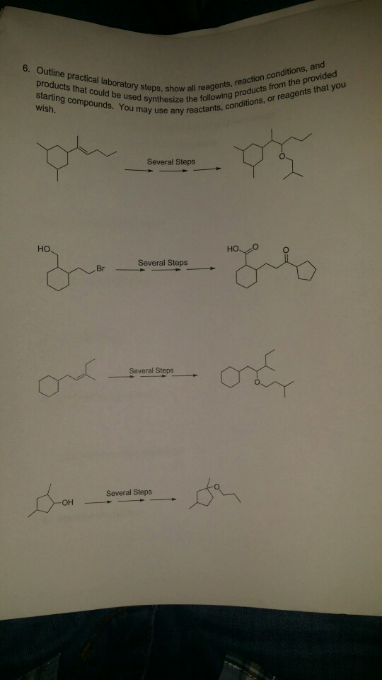 Solved show all reagents, reaction conditions, and esize 6. | Chegg.com