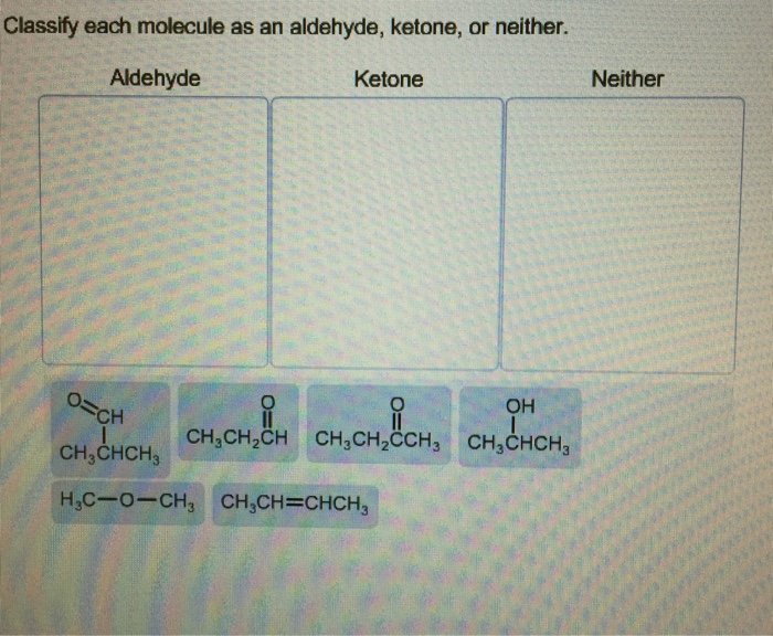 Solved Classify each molecule as an aldehyde, ketone, or | Chegg.com