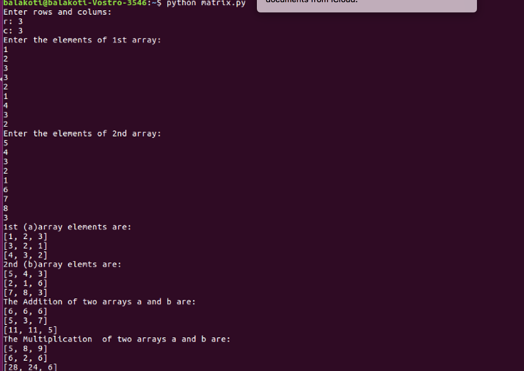 (Solved) - Python program for a matrix class that can add and multiply ...