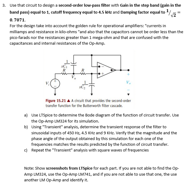 Solved Use that circuit to design a second-order low-pass | Chegg.com
