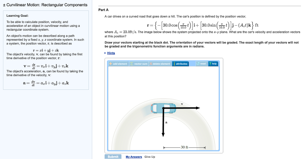 Solved ± Curvilinear Motion: Rectangular Components Correct | Chegg.com