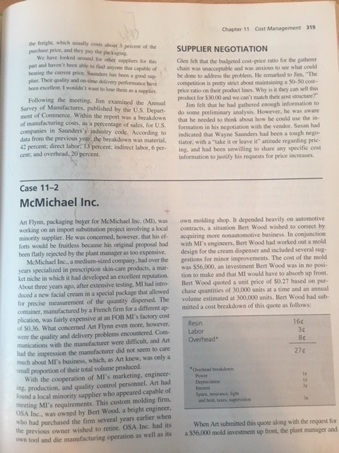 Solved 318 Purchasing and Supply Management Case 11-1 Deere | Chegg.com