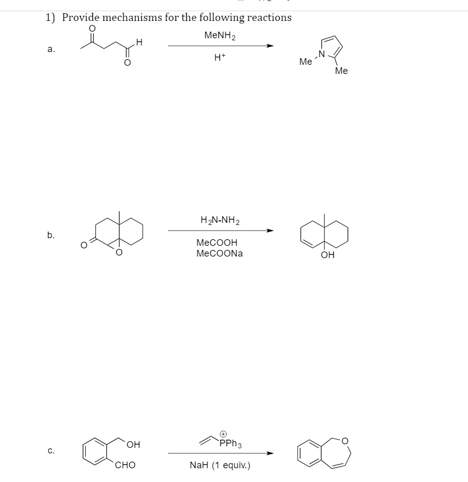 Solved Provide mechanisms for the following reactions | Chegg.com