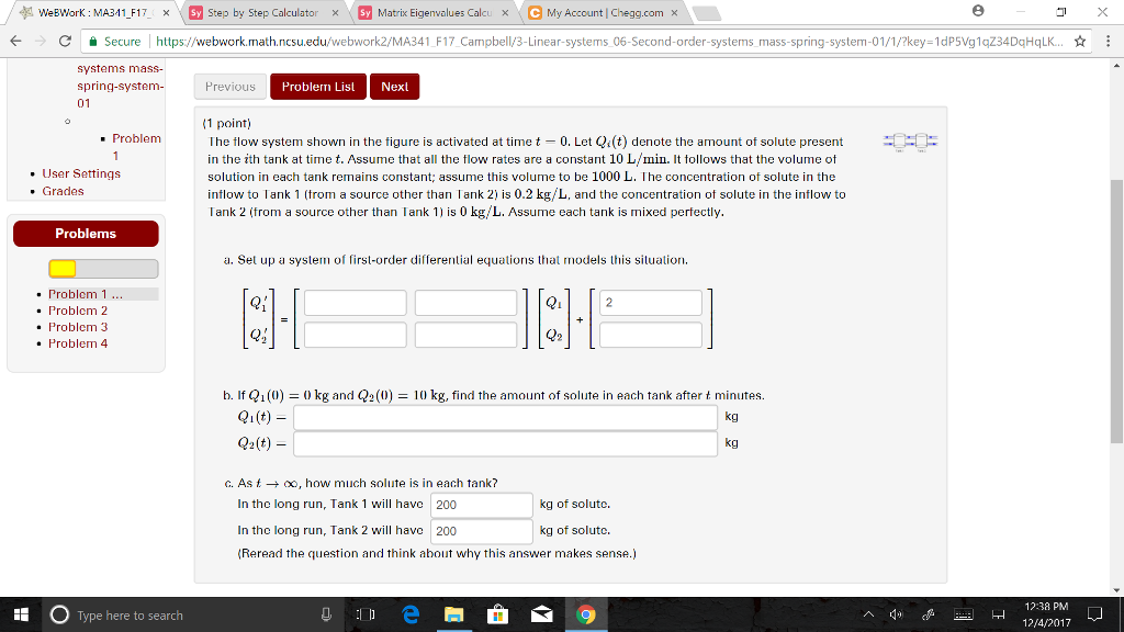 Solved 掣WeBWorK: MA341-F 1 7 Step by Step Calculator S | Chegg.com