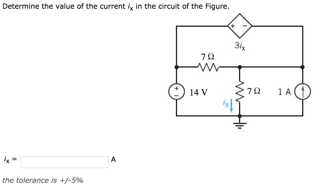 Solved Determine the value of the current ix in the circuit | Chegg.com