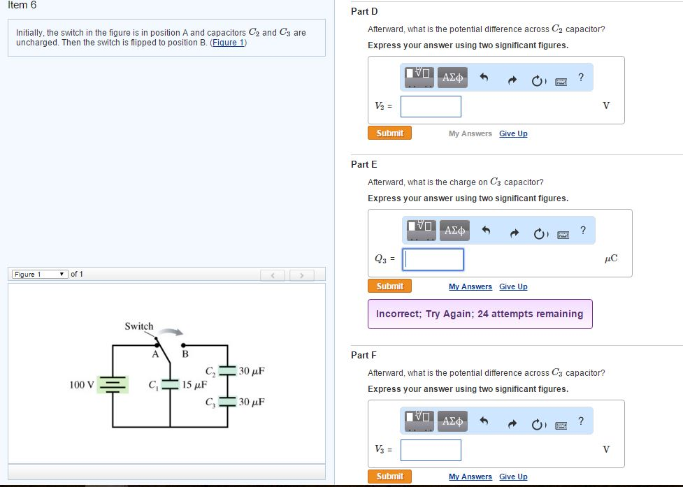 Solved Initially, the switch in the figure is in position A | Chegg.com