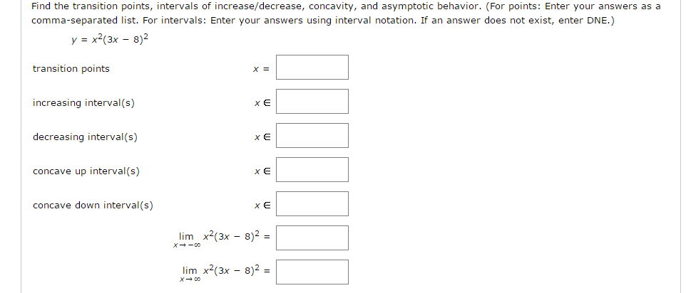 Solved Find the transition points, intervals of | Chegg.com