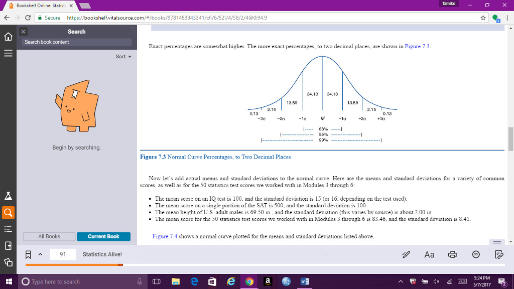 Solved Tamiko Bookshelf Online: Statist x C Secure | Chegg.com