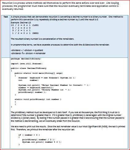 Solved Recursion is process where methods call themselves to | Chegg.com