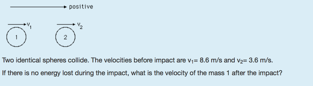 Solved Two identical spheres collide. The velocities before | Chegg.com