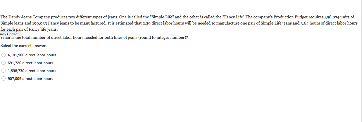 Solved The Dandy Jeans Company produces two different types | Chegg.com