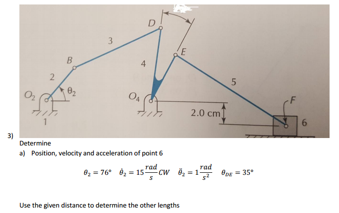 Determine a) Position, velocity and acceleration | Chegg.com